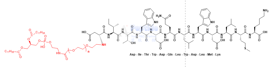 DSPE-PEG-Esbp(DITWDQLWDLMK)(二硬脂酰基磷脂酰乙醇胺-聚乙二醇-肿瘤靶向蛋白；血管靶向配体high-affinity ...