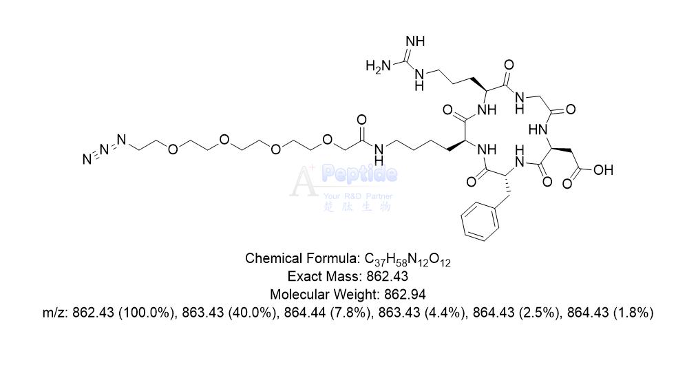 RGD环肽合成;Cyclo(RGDfK(Azido-PEG4));Cas:2227549-75-7 - 楚肽生物科技