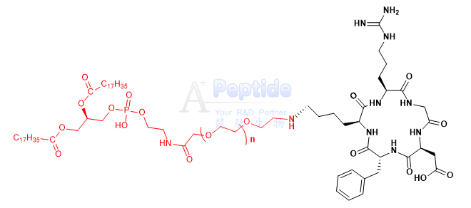 DSPE-PEG-cRGD肿瘤新生血管靶向环肽 - 楚肽生物科技
